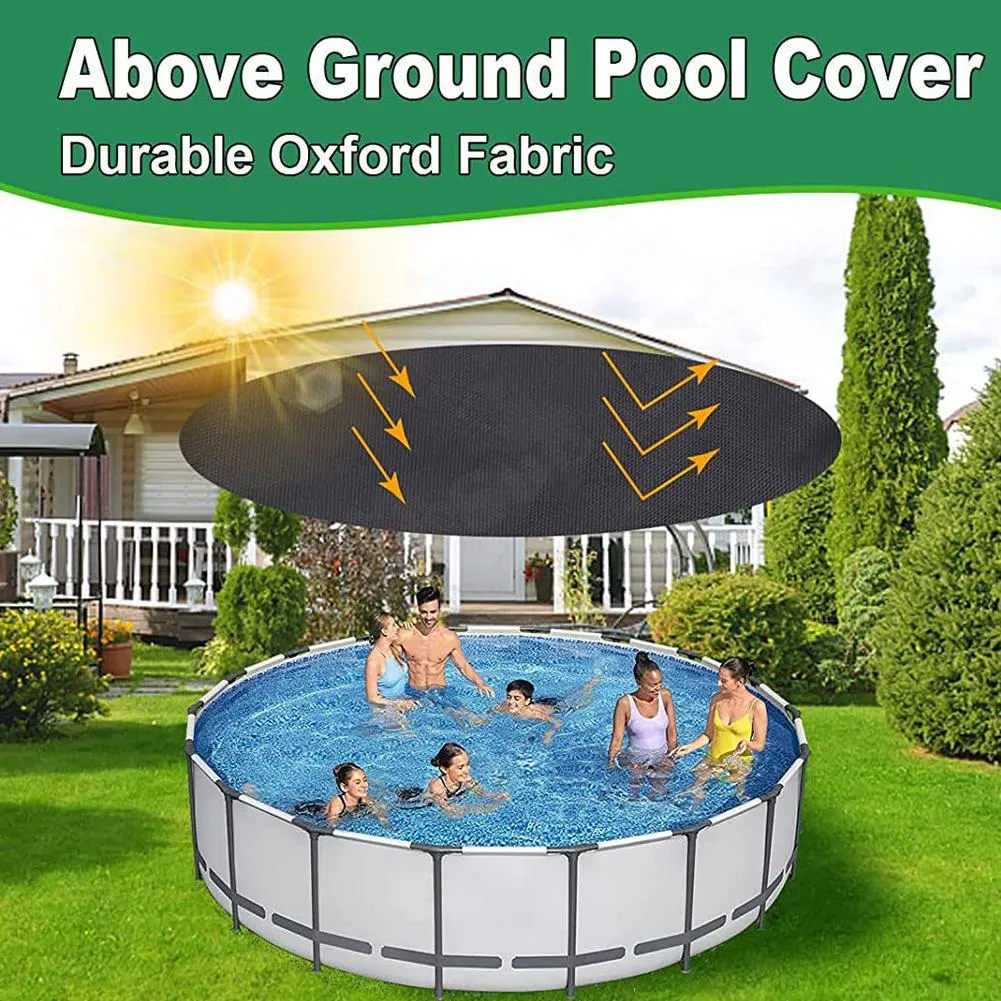 4/6/8/10FT Above Ground Pool Cover Waterproof Round Inflatable Pool ...