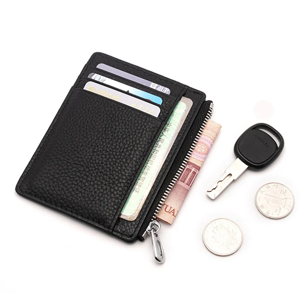 Personalized Leather Card Holder: Slim Zip Wallet For... From ...