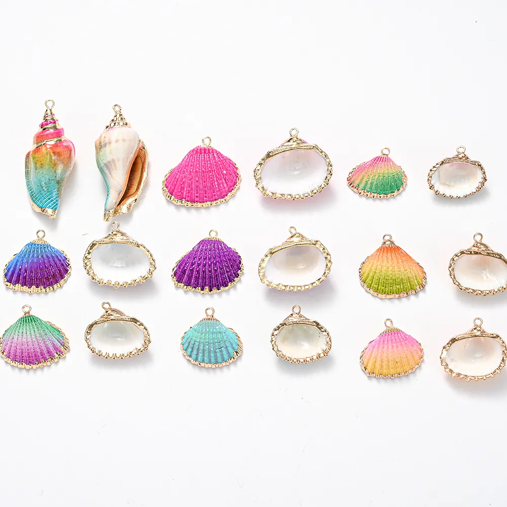 Seashell Charms: Gold Plated Natural Shells 3 Jewelry Making, DIY ...