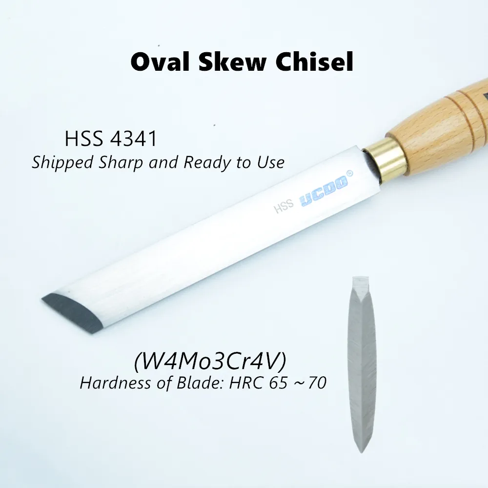 HSS 26mm Oval Skew Chisel Turning Lathe Gouge Knife for Woodworking ...