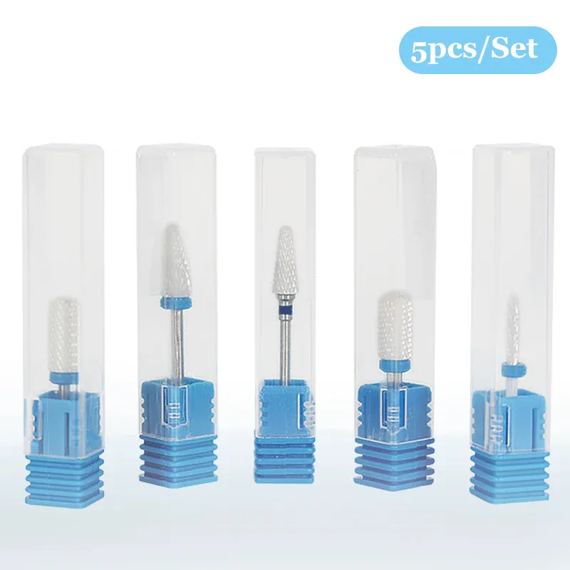 Ceramic Nail Drill Bits Set - Tungsten Carbide Burr Milling Cutter for ...