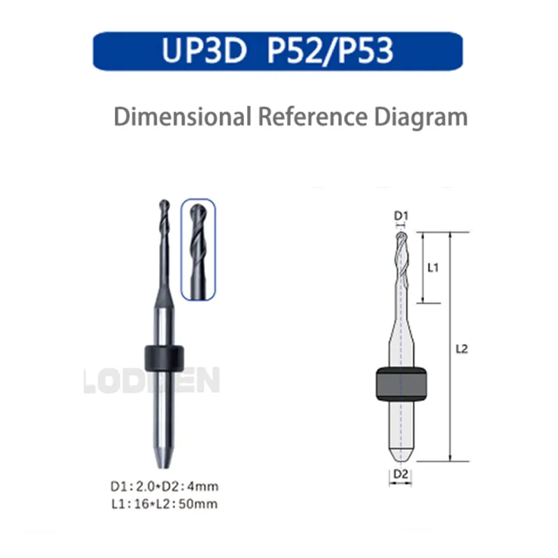 DHgate.com:UP3D P52/P53 PMMA Milling Burs for Dental Lab - 0.6/1.0/2 ...