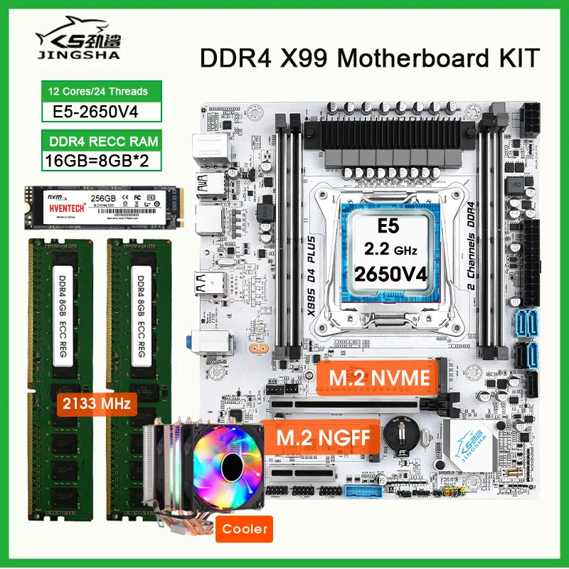 X99 PLUS D4 Motherboard Kit with LGA2011-3 CPU, 16GB RAM, 256GB NVMe ...