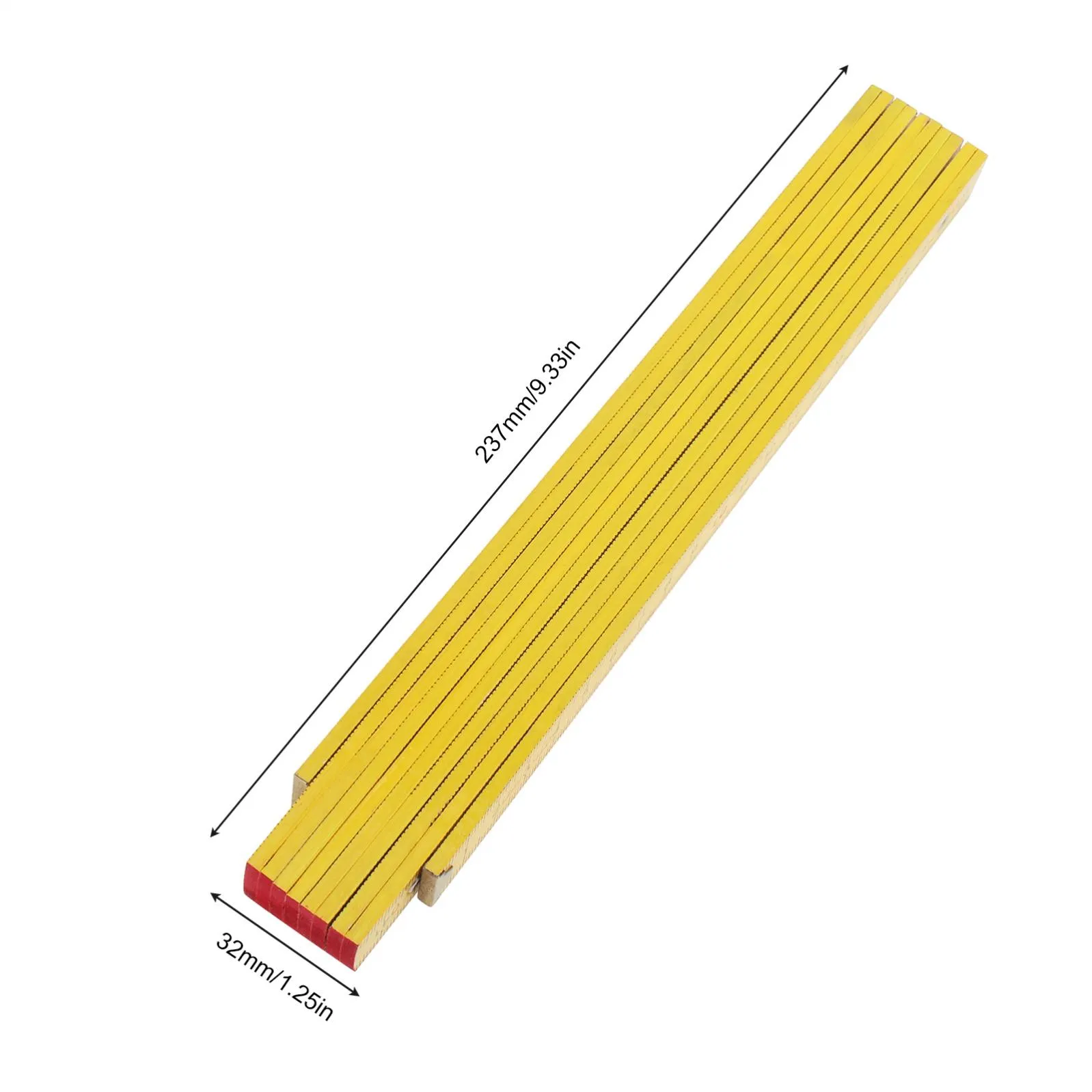 2m Folding Wooden Ruler: Double-Sided Inch & Metric Scale for Carpentry ...