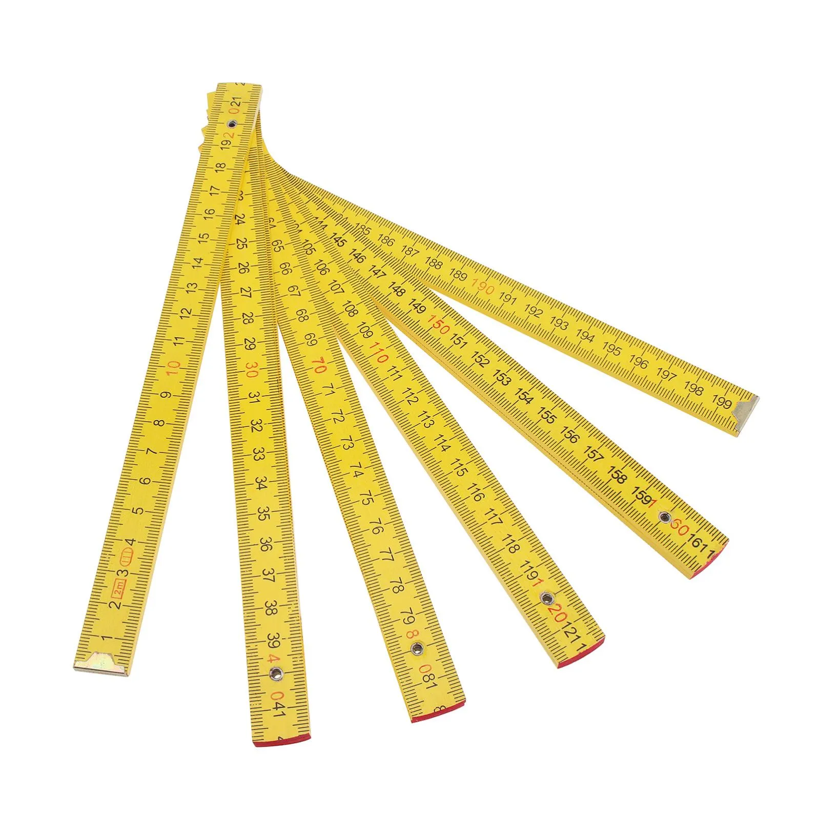 2m Folding Ruler Wooden Carpenter Tool Double-Sided Inch and Metric ...