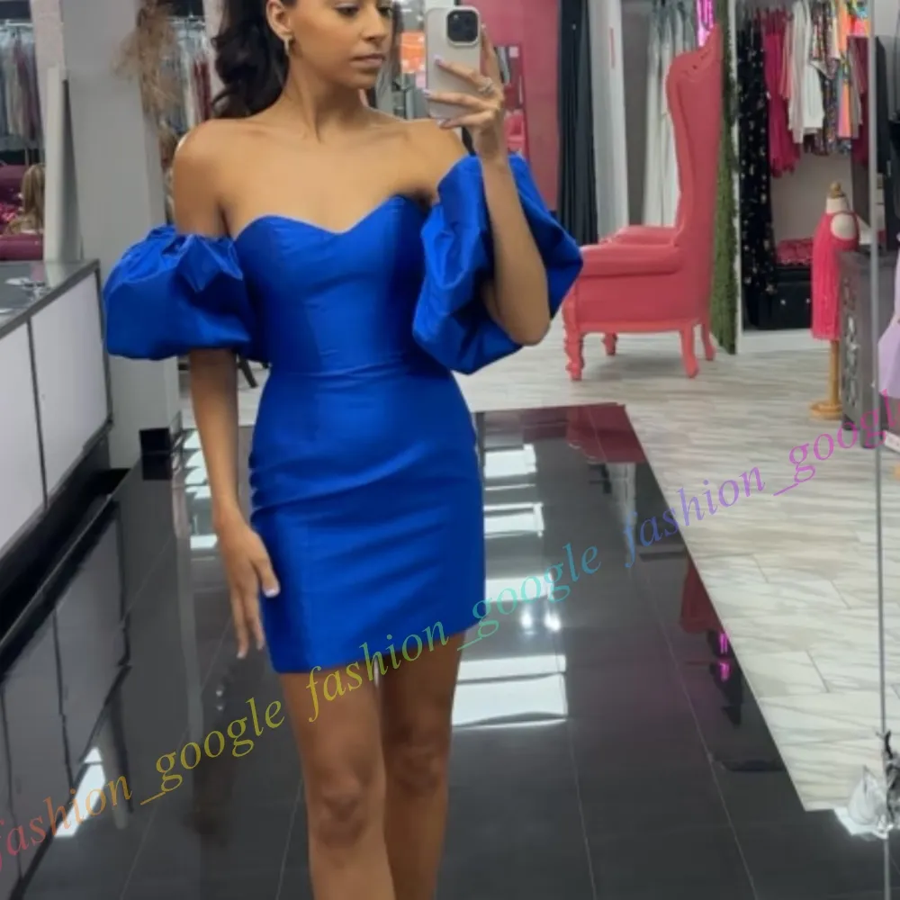 Puff Sleeve Cocktail Dress Semi Formal Gown 2k24 With Detachable ...