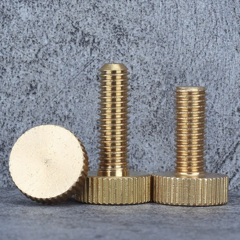 M3 M10 Brass Flat Head Hand Screws Pure Copper Knurled Handles For Easy ...