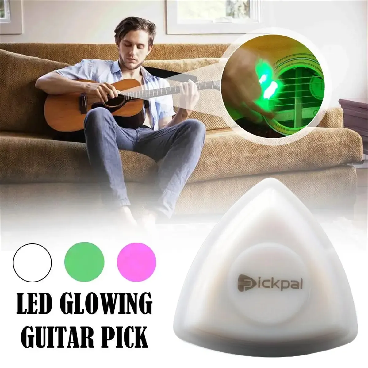 Miwayer 3-Color LED Luminous Guitar Pick: ABS Electric Guitar Picks ...