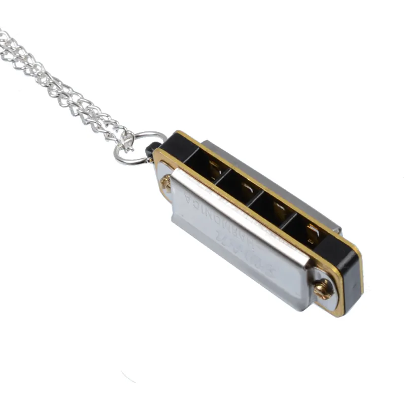 Swan 10 Pack Mini Harmonica 4 Hole 8 Tone Metal Mouth Organ With Chain ...