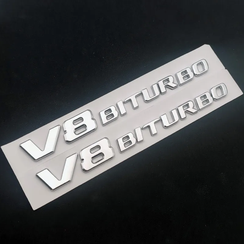 Chrome 3D Emblem Logo Stickers for Mercedes C63 E63 S63 GLS63 AMG ...