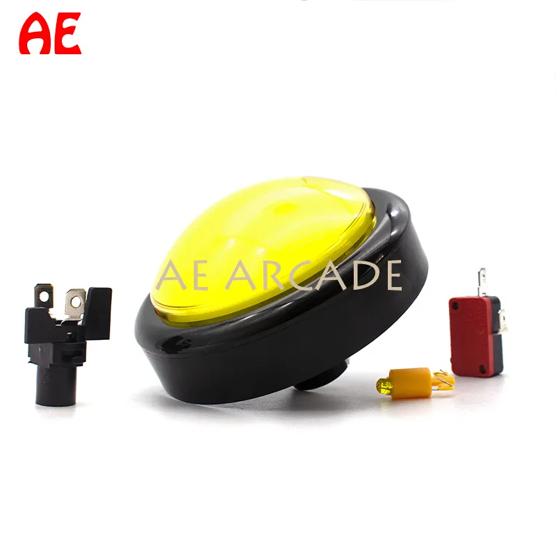 Hand Held Push Button Switch: 100mm Big Dome Illuminated LED Push Button For Arcade & Crane ...