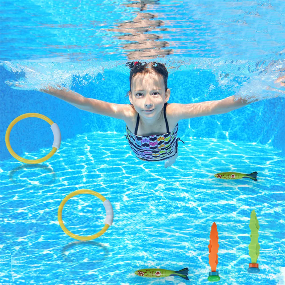 Underwater Diving Toy Set - 5 Pool Torpedo Rockets for Kids Summer ...
