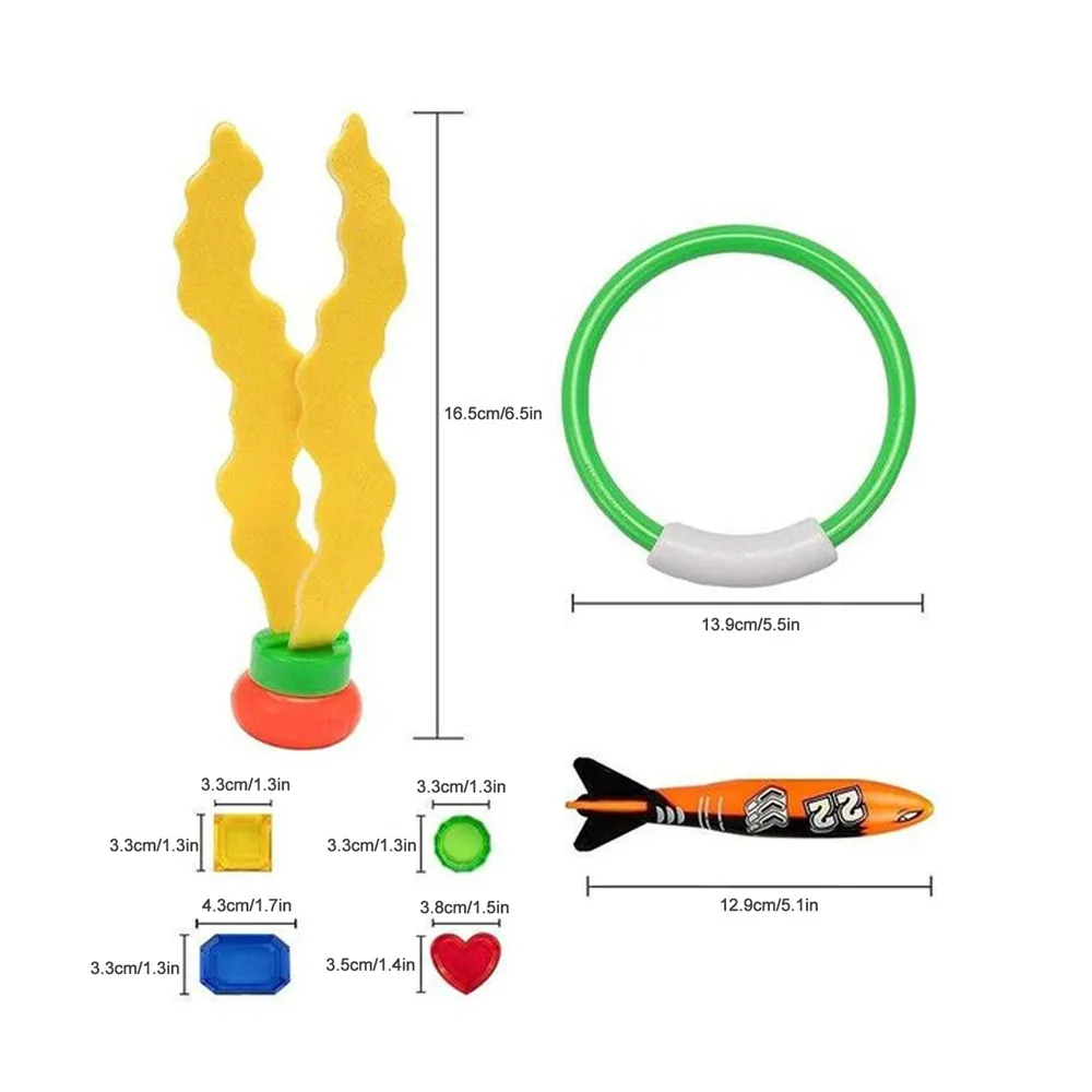 Underwater Diving Toy Set - 5 Pool Torpedo Rockets for Kids Summer ...