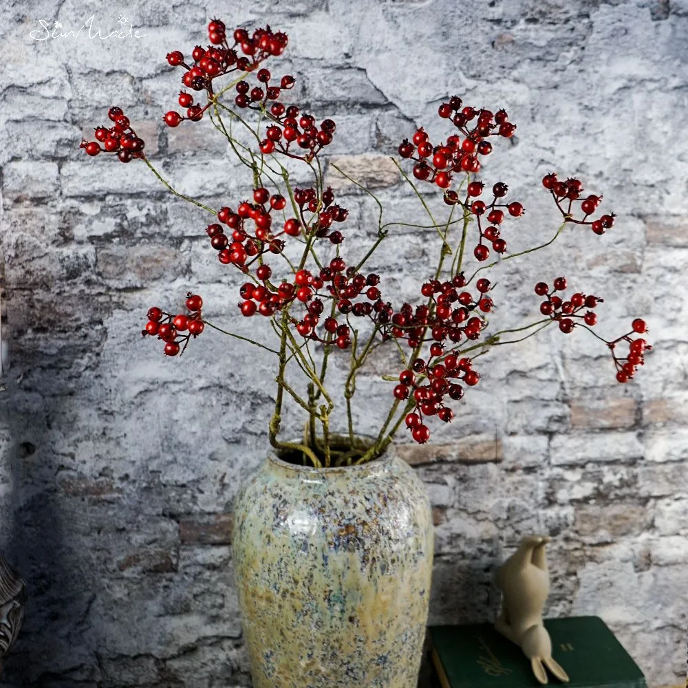 Realistic Cranberry & Blueberry Branch Artificial Plant Arrangement for ...