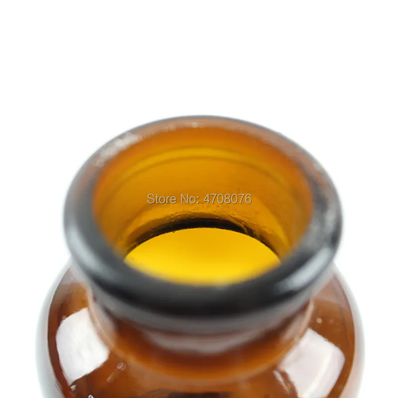 Glass Reagent Flask Brown Frosted Wide Mouth Lab Bottle With Glass ...