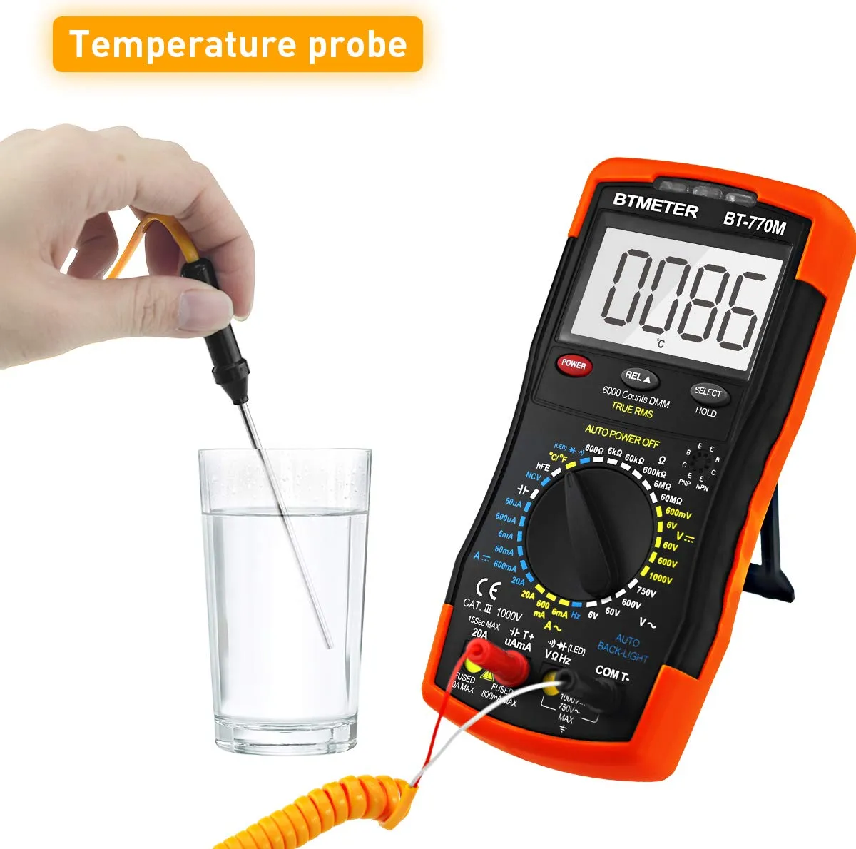 BT-770M 6000 Counts TRMS Digital Multimeter, Auto/Manual Tester for AC ...