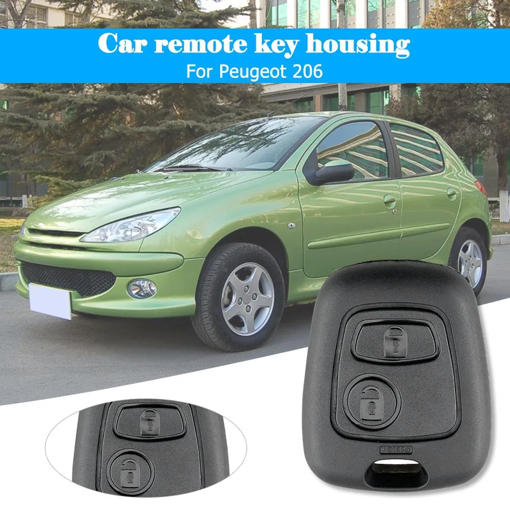 2-Button Remote Car Key Shell Replacement for Peugeot 206 - Durable ABS ...