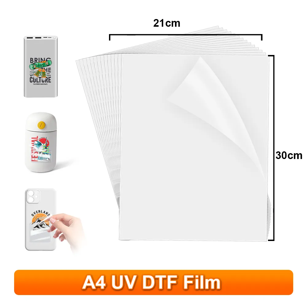 A4 UV DTF Film Transfer cutting sticker - 10/25/50/- Direct Printing ...