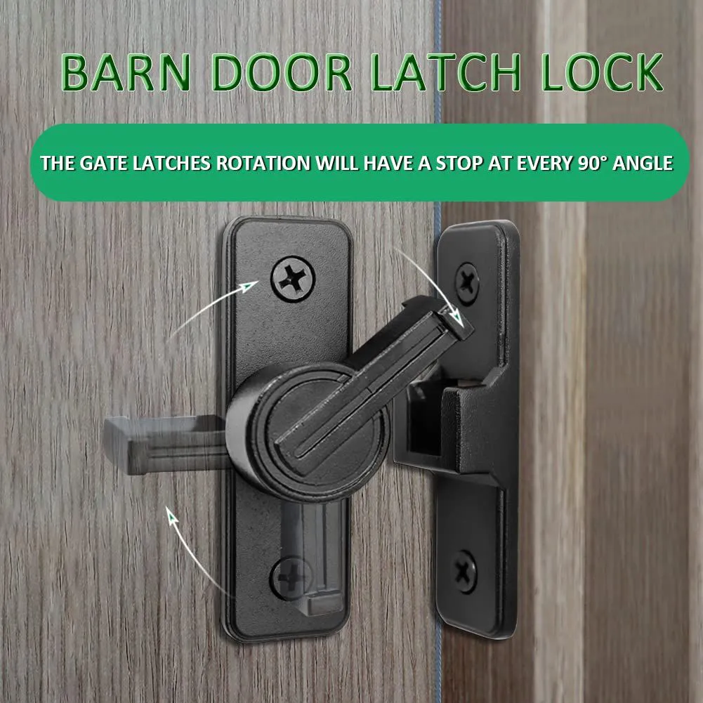 90 Degree Right Angle Barn Door Latch Lock, Heavy Duty Sliding Door Lock, Gate Latch for Cabinet ...