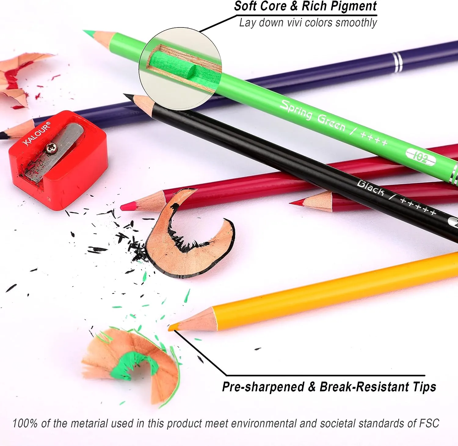 520 Premium Colored Pencils: Soft Core, Vibrant Colors for Artists ...