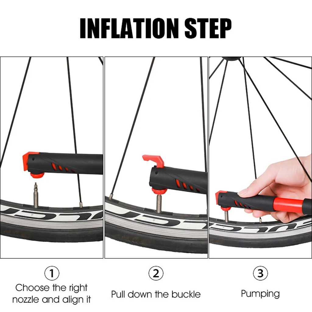 Portable Air Pump 120psi High Pressure Bicycle Pump Mountain Road Bike ...