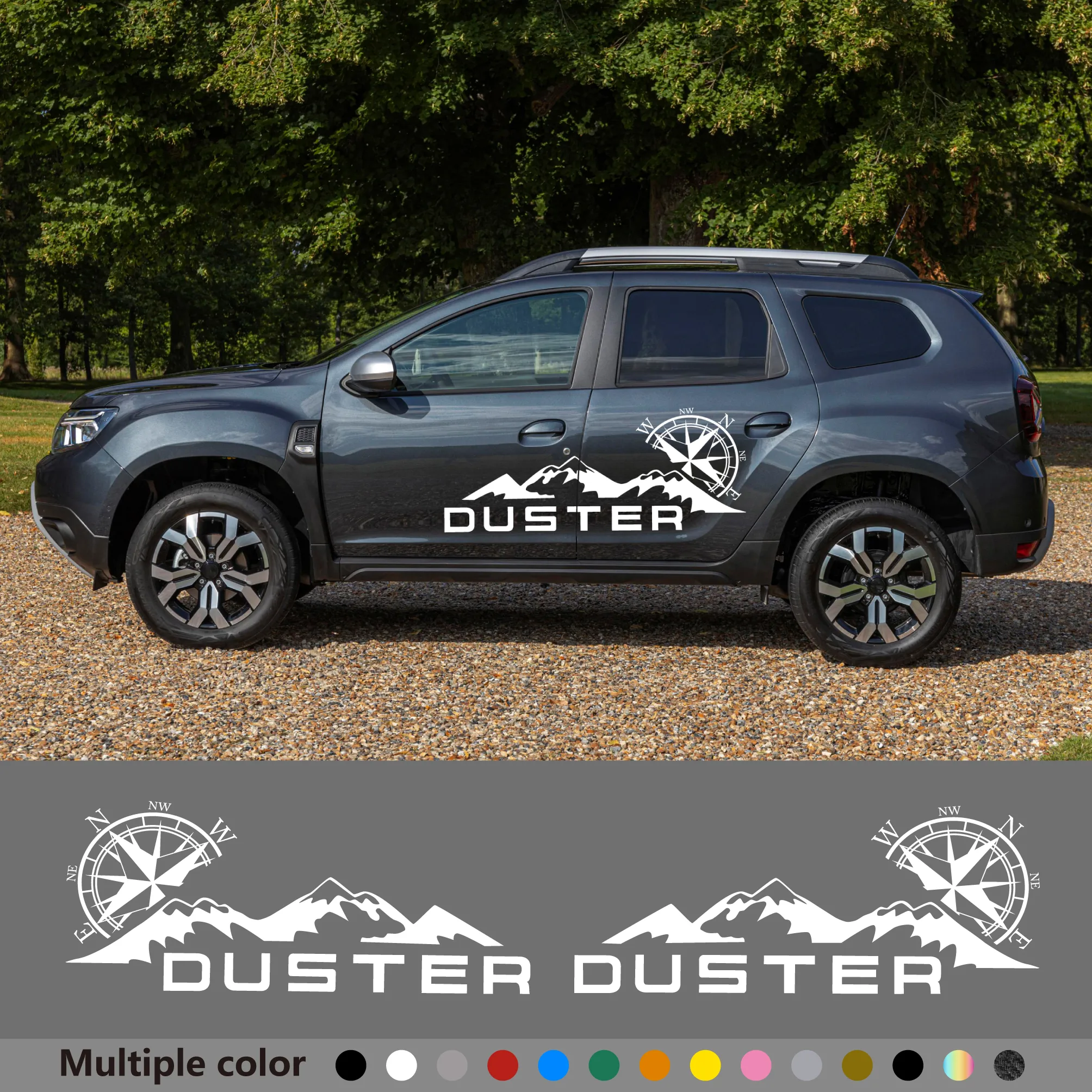 Stylish Compass Mountain Car Side Decals Vinyl Film Offroad Grafik fur Dacia Duster 2024