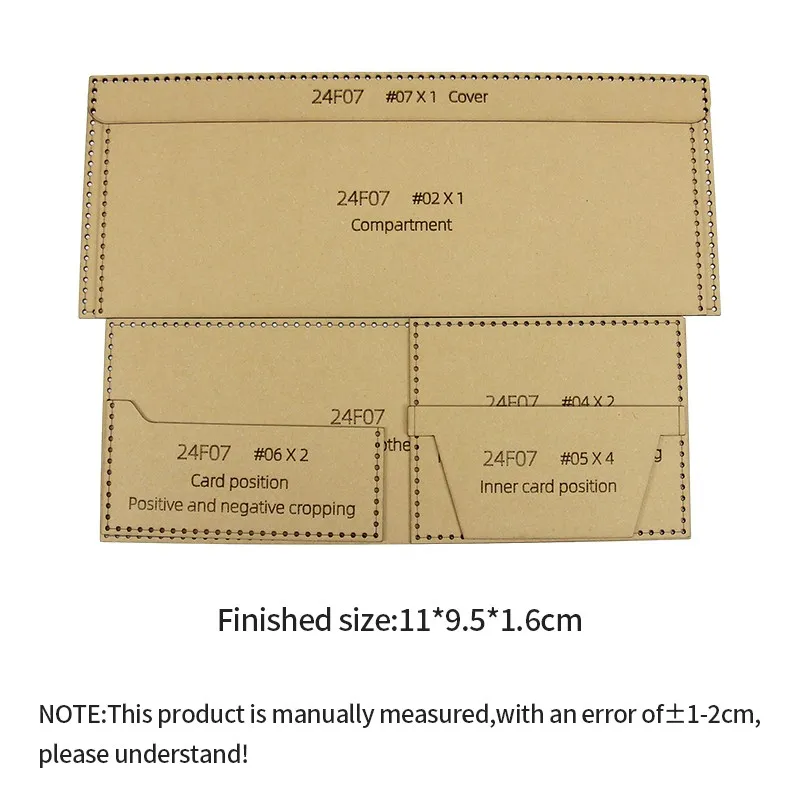 leather wallet pattern dimensions