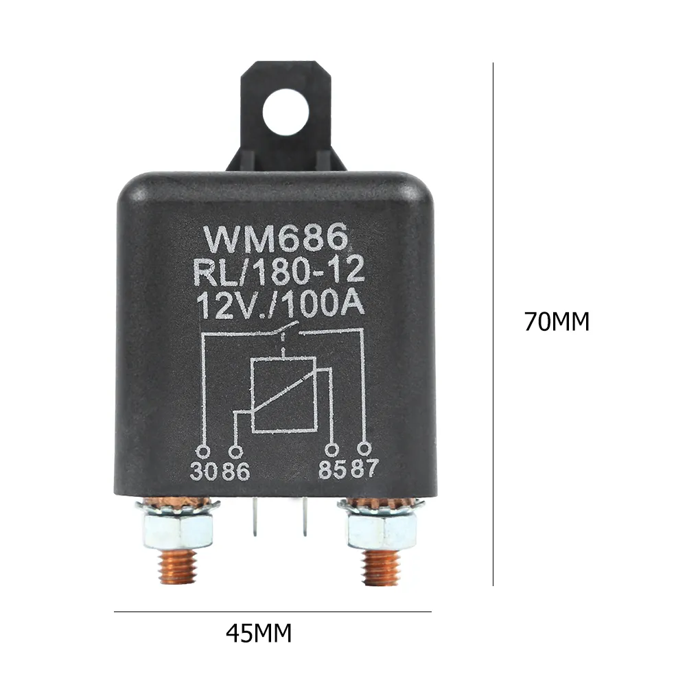 12V 100 Amp Split Charge Relay for Car, Van, Boat & Mower - Heavy Duty ...
