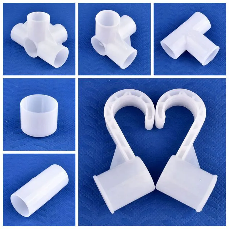 Four Way Pipe Connector PVC Pipe Greenhouse Frame Durable Plastic Tee ...