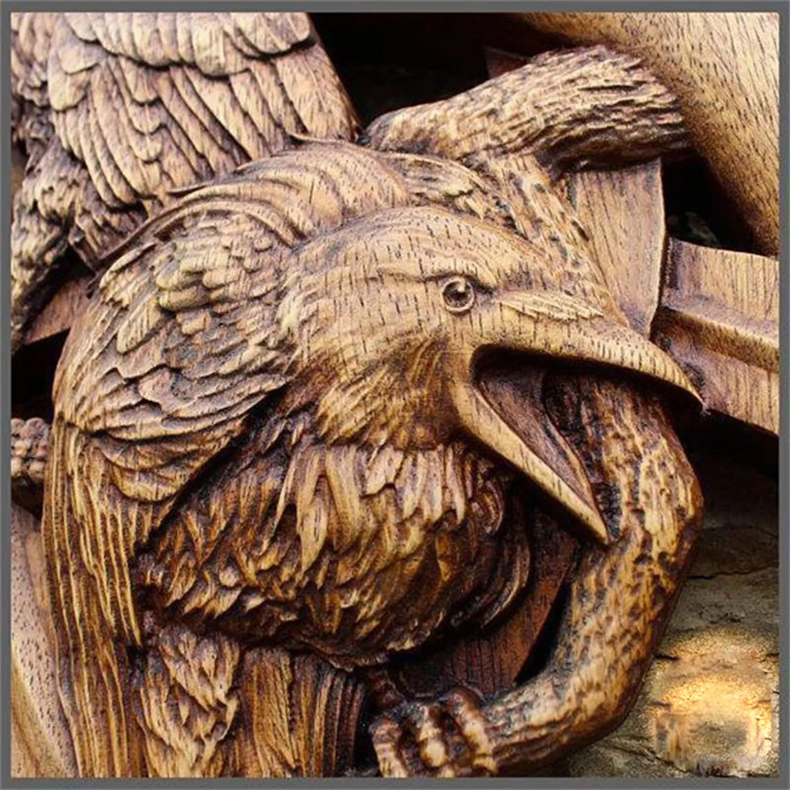 Nordic Mythology Resin raven bird statue, Huginn,...