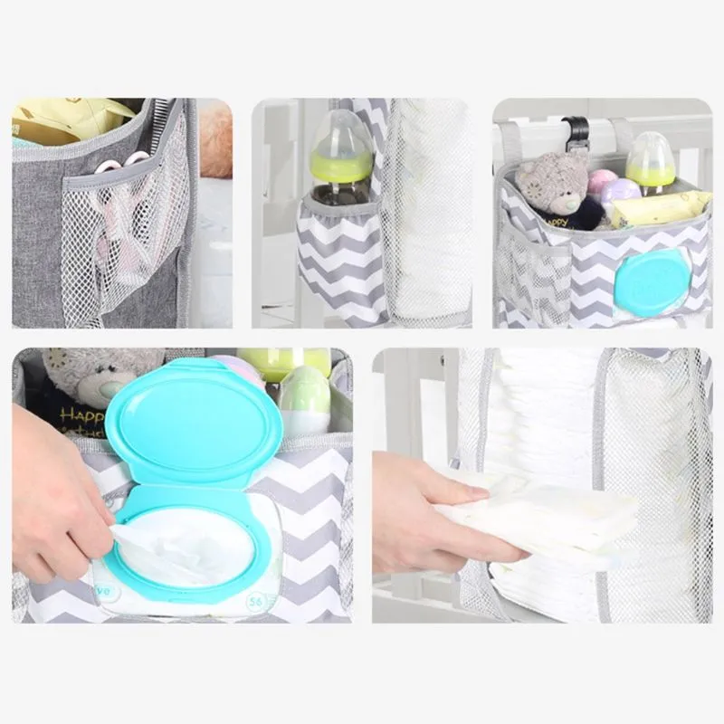 Diaper Stacker Organizer Hanging Storage Bags for Crib or Wall, Baby ...