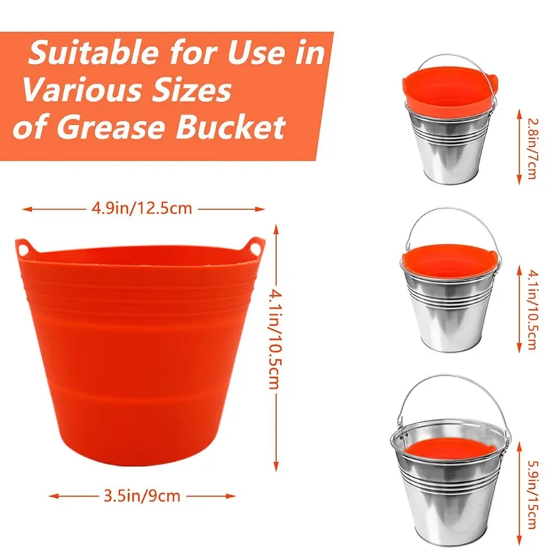Reusable Silicone Grease Bucket Liners Compatible with Traeger, Pit ...