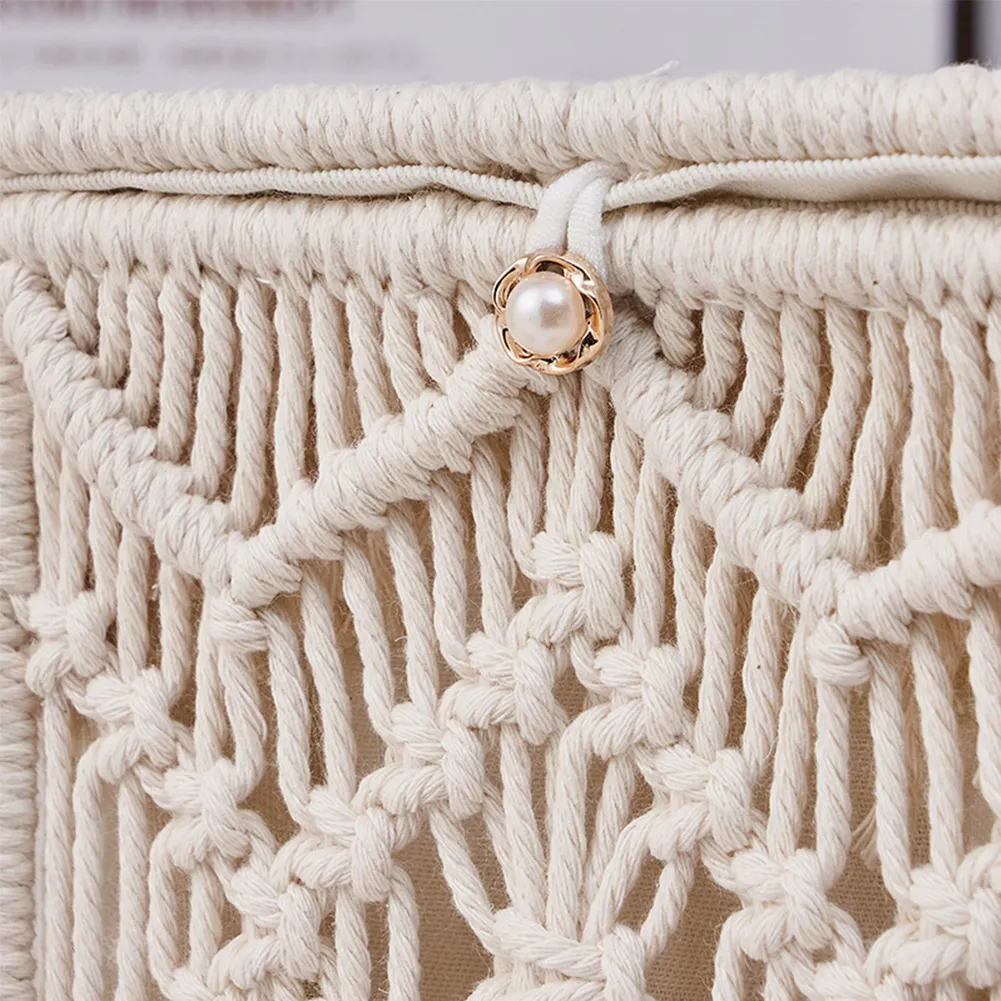 Handcrafted Square Cotton Rope Decorative Tissue Box Cover - Bohemian ...