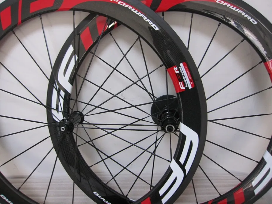 60mm Carbon Fiber Road Bike Wheelset - Fast Acceleration, Powerway Hubs ...