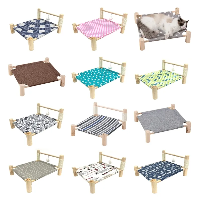 Bite-Resistant Elevated Pet Bed with Replaceable Cloth Sheet - Chew ...