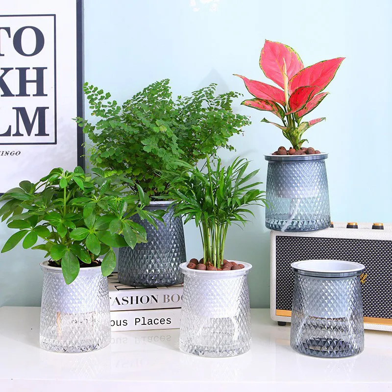 Plastic Plant Pots for Garden: Round, Automatic Water Absorbing Flower ...