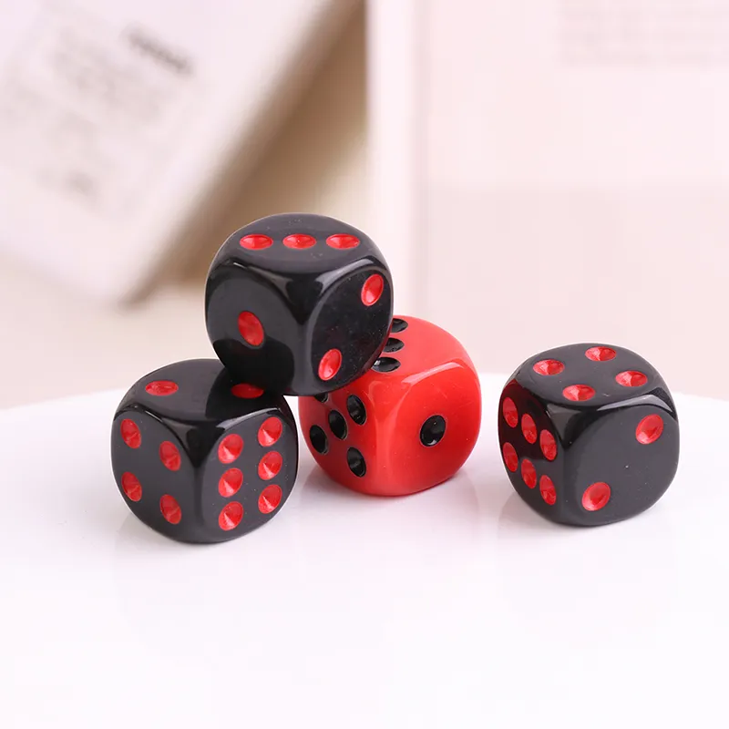 DHgate.com:Premium 16mm Opaque Red & Black Six-Sided Spot Dice Set for ...