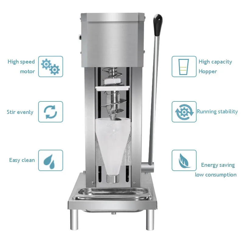 Stainless Steel Commercial Ice Mixer Machine Machine With Swirl Drill ...
