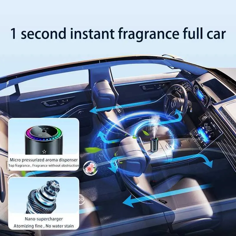 Smart Car Aroma USB Rechargeable Cup Holder Diffuser Plastic Alloy Car ...
