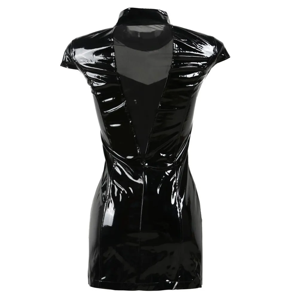 Exotic Lace Back PVC Vinyl Mini Latex Dress For Nightclubs And Clubwear ...