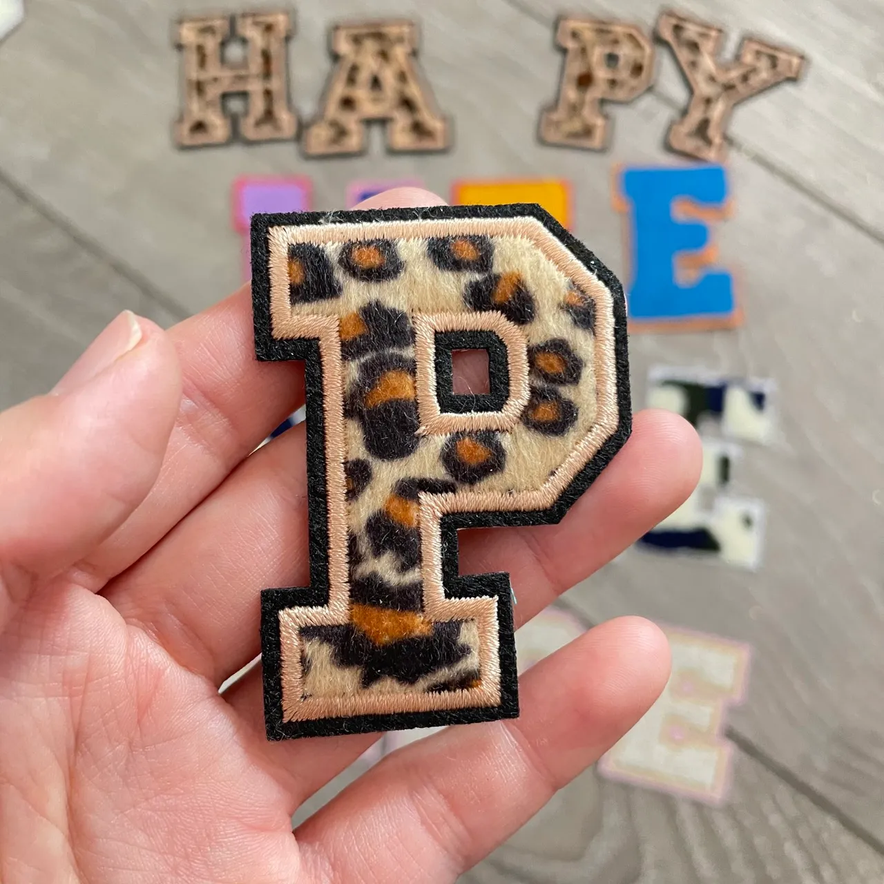 Leopard Print Letters Plush Iron On Alphabet Rough Patch For Clothing ...