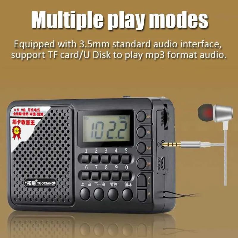 Rechargeable Fl Band Mp3 Fm Radio With LCD Display, FM/AM/SW Receiver ...
