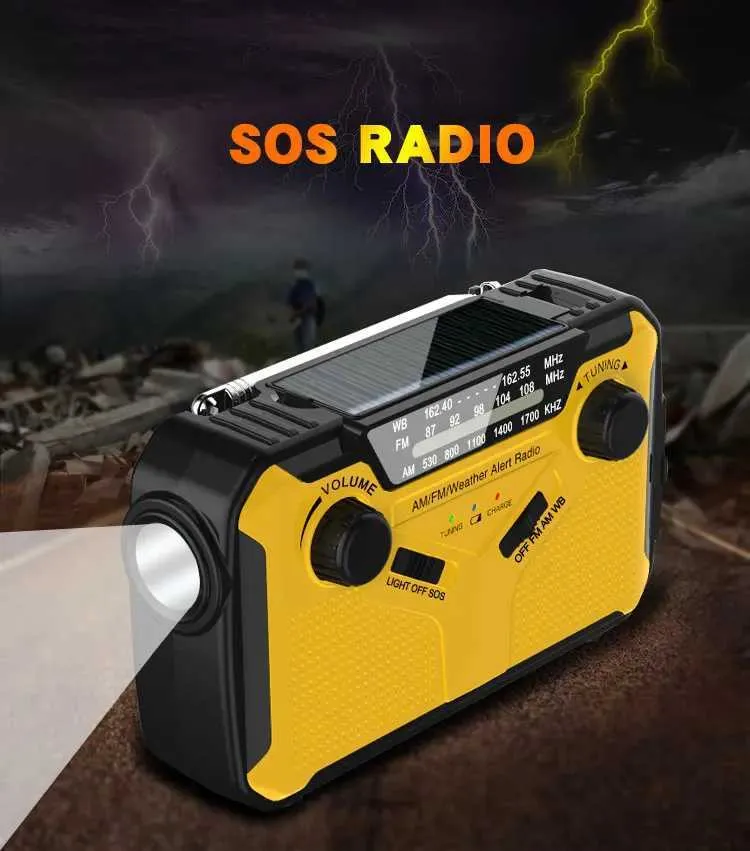 Emergency Ra AM/FM Portable Ra R Hand Crank Weather Ra USB AA Batteries ...