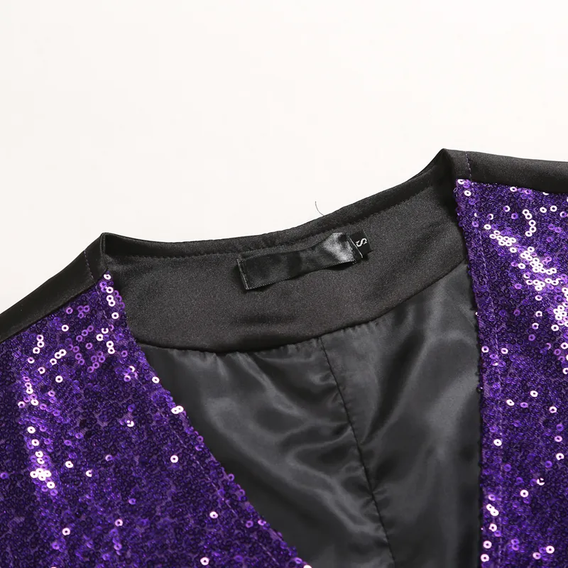 Shiny Red Sequin Vest Set For Men Glitter Bowtie Vests For Wedding ...