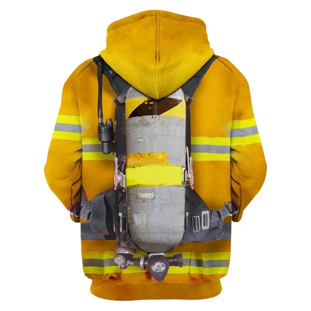 3D Hoodies Firefighter Themed Pullover Jacket, Fashionable Streetwear ...