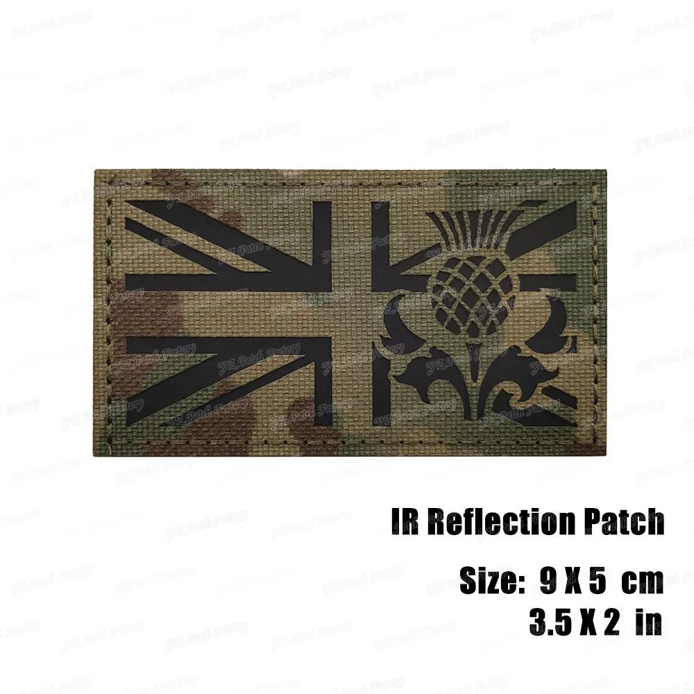 BRITISH Reflective Union Jack Flag Patch IR Safety... From Dh2958055 ...