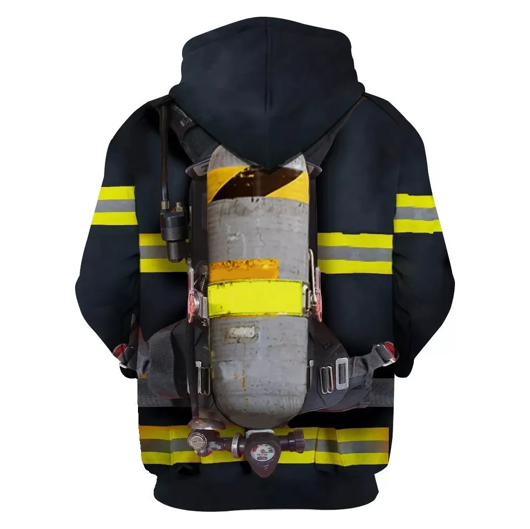 Hipster Firefighter 3D Printed High Visibility Jacket Unisex Fashion ...