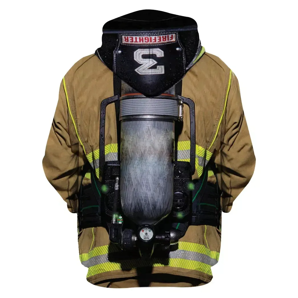 3D Hoodies Firefighter Themed Pullover Jacket, Fashionable Streetwear ...