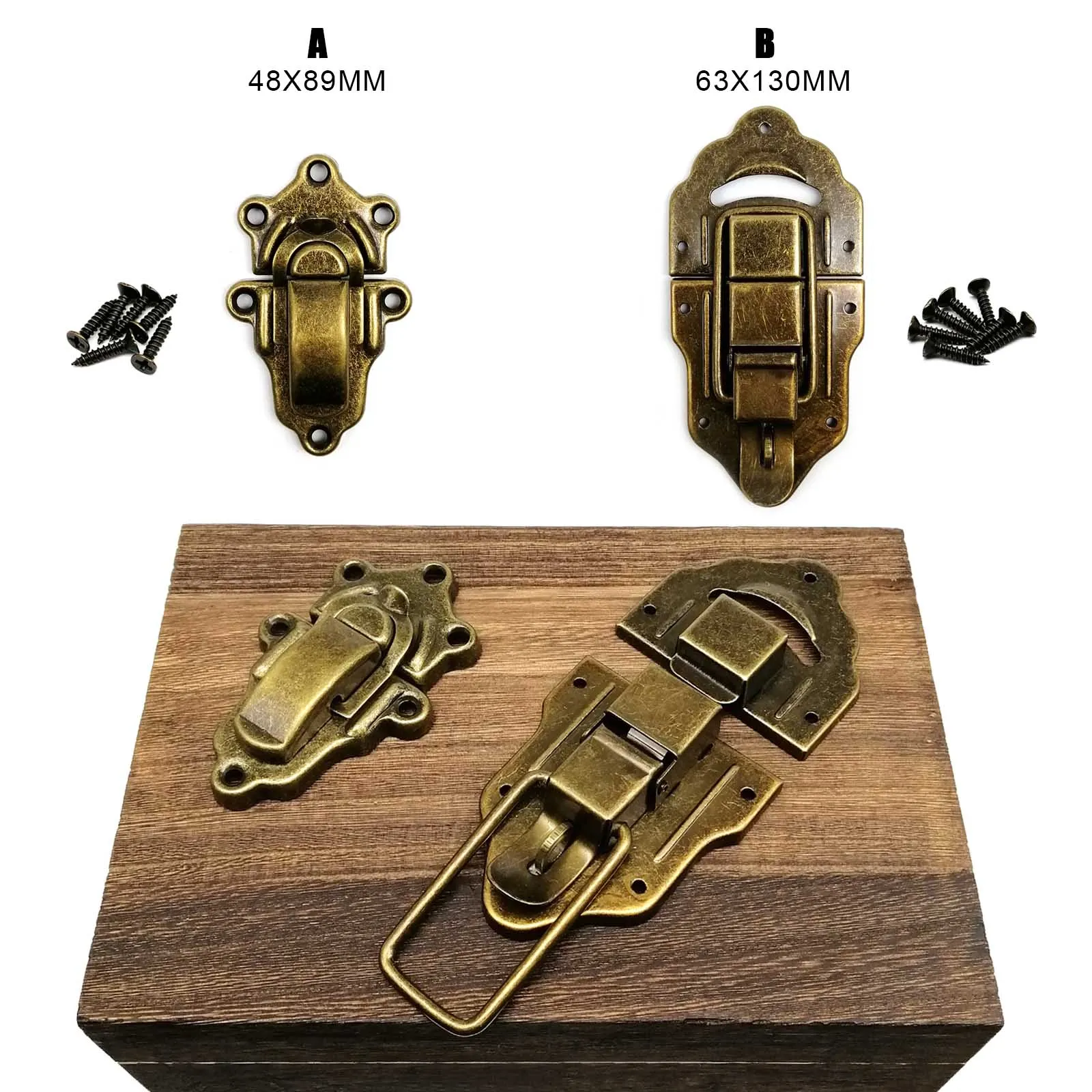 Large Heavy Duty Metal Latch - Antique Style Clasp for Wood Chests ...