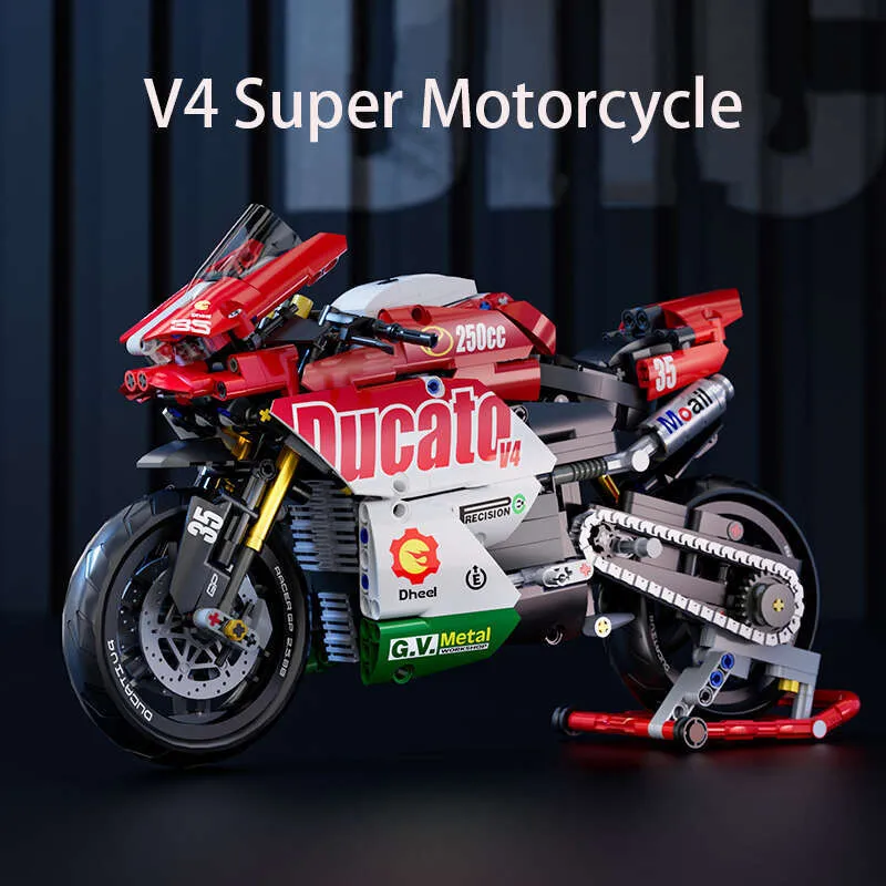 SUNFISH Technical V4 Mould King Motorcycle Set Famous Super Motorbike ...